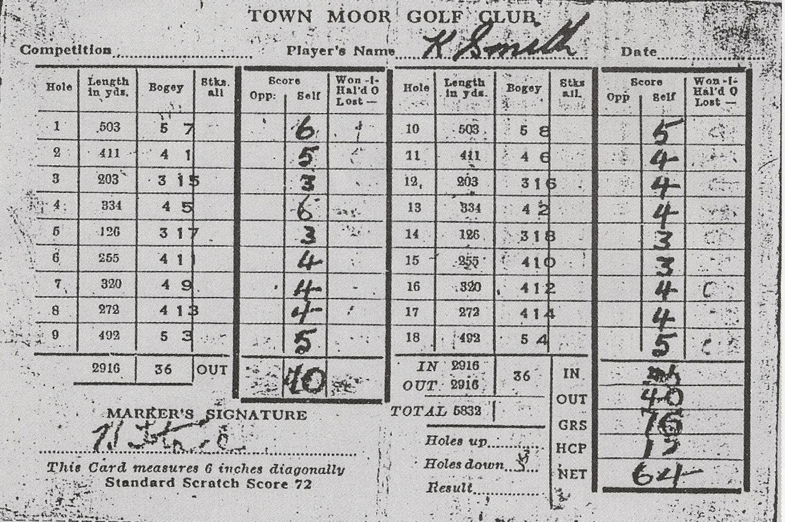 Club History – Doncaster Town Moor Golf Club